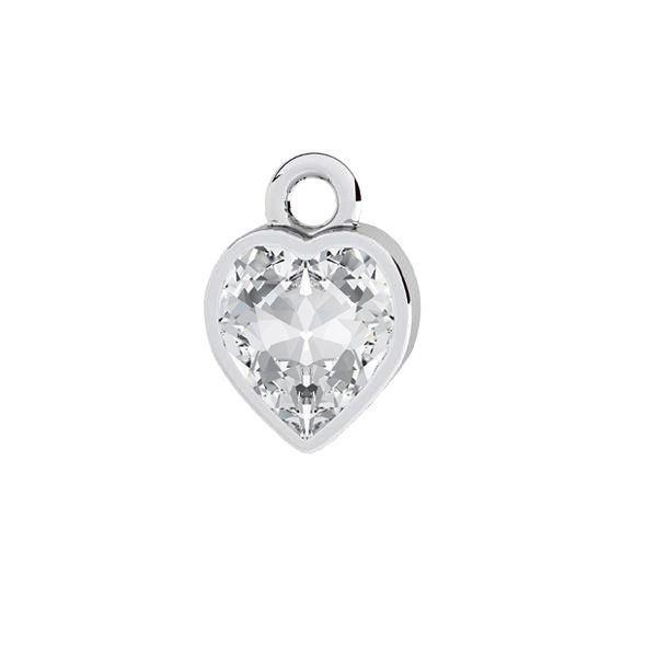 Prívesok - srdce s krištáľom*striebro AG 925*ODL-00988 6,4x10 mm ver.2 ...
